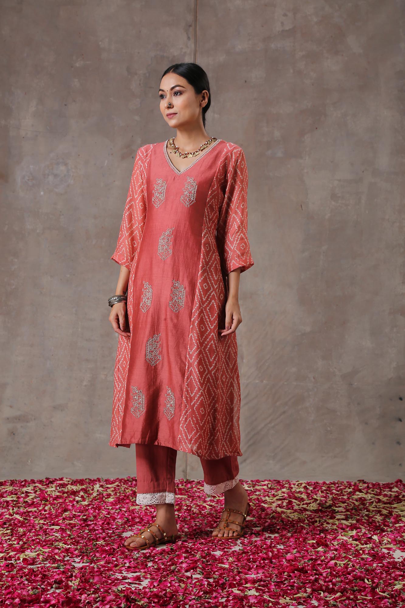 Peach Garara Set
